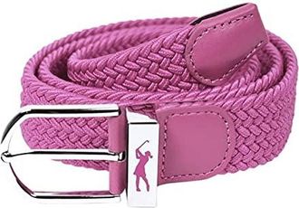 Surprizeshop Ceinture en toile tissée super extensible | Détails émaillés à la main sur la boucle | Ceinture de golf pour femme | Taille unique 36-44 | Pointe en p