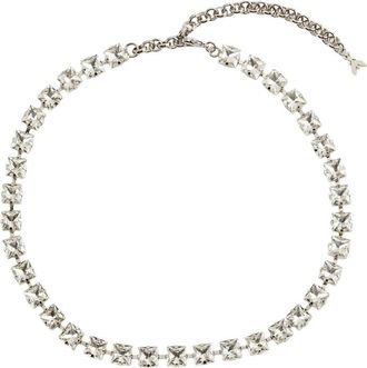 Patrizia Pepe Femme, Accessoires, Blanc, Taille: ONE Size Collier Orn&eacute; de Pierres