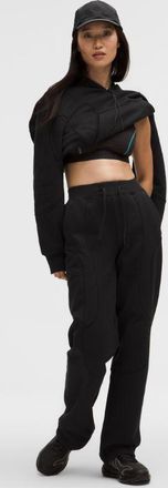 lululemon Baumwollfleece-Hose mit mittelhohem Bund und geradem Bein SLNSH Kollektion für Frauen - Größe 2XS in Black
