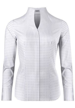 Vincenzo Boretti Klassische Bluse leicht tailliert Kelchkragen