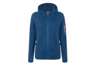 Blue Wave Strickfleecejacke Damen Fleecejacke Lotte mit Kapuze in Strick- und Melange-Optik