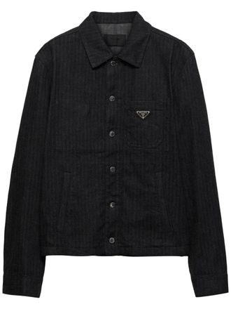 Prada veste en jean Chevron - Noir