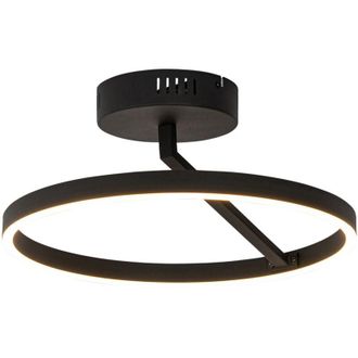 QAZQA Design Deckenleuchte schwarz inkl. LED 3-stufig dimmbar - Anello