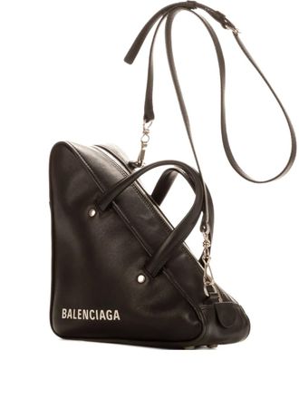 Balenciaga sac en cuir &agrave; design triangulaire - Noir