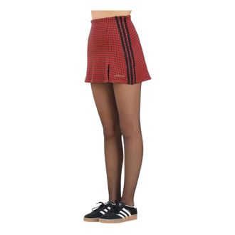 adidas Femme, Jupes, Rouge, Taille: 42 FR Jupe Tailleur Pied-de-Poule