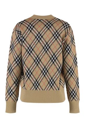 Burberry Womens Pullover Wool-Blend Sand Check Sweater