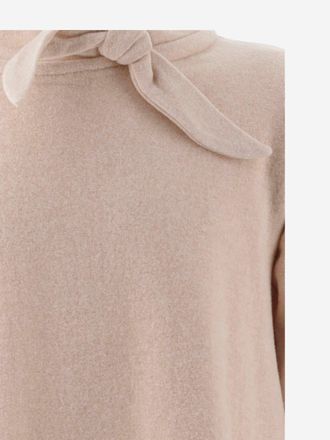 1+ in the family Girls Stretch Cotton-Blend Sweater With Bow Pink