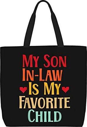 Generic Sac Fourre-Tout Mon Gendre Est Mon Enfant Pr&eacute;f&eacute;r&eacute; Sac &Agrave; Provisions Lavables De Grande Capacit&eacute; Sacs En Toile Pour Femmes, Pour Filles, Shopping, Voyag