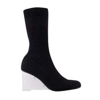 Alexander McQueen Schwarze Leder Slip-On Stiefel - - Shoes - Damen - Schwarzk - 38 EU