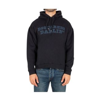 Dsquared2 Homme, Sweatshirts et sweats &agrave; capuche, Bleu, Taille: L Darlin Sweat &agrave; capuche