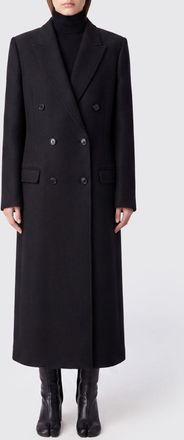 Maison Margiela Manteau long crois&eacute; en pure laine vierge avec col &agrave; revers