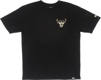 New Era Chicago Bulls Metallic Print Tee - - Tops - Herren - Schwarzk - XS