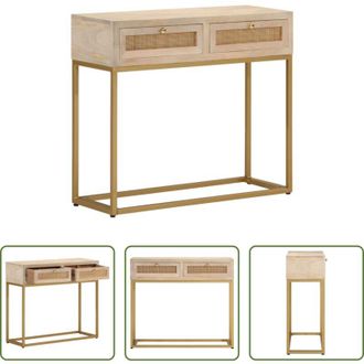 vidaXL Massivholz Mango - Konsolentisch 90x30x76 cm Massivholz Mango und Eisen