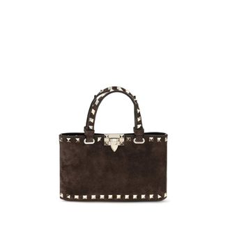 Valentino Garavani Rockstud Top Handle Bag - Brown