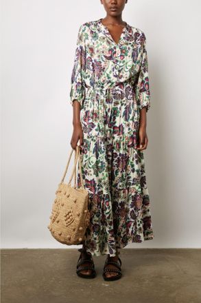 Gerard Darel Robe longue &agrave; fleurs - ELYCIA - Ecru