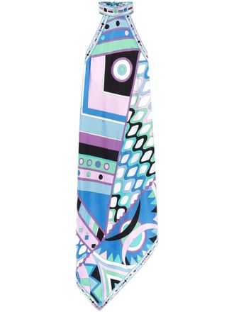 Pucci robe imprimée à dos-nu - Bleu