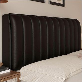 Generic Gepolsterter Bettkopfteilbezug 180/160/140/200cm Staubdichter Schutzbezug Aus PU-Leder Wasserdichter Dehnbare Kopfteilbezug für eine Vielzahl von Bett