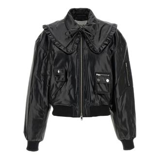 Ganni Femme, Vestes, Noir, Taille: 40 FR 7093 Future Bomber Jacket