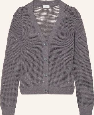 PESERICO Peserico Strickjacke Mit Pailletten grau