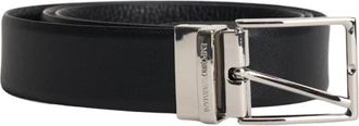 Emporio Armani Homme, Accessoires, Noir, Taille: ONE Size Ceinture R&eacute;versible en Cuir