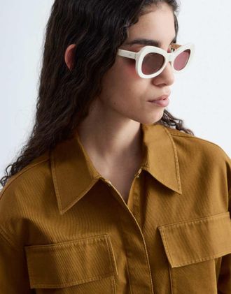 & Other Stories Chemise fonctionnelle oversize en pur coton - Beige-Neutral