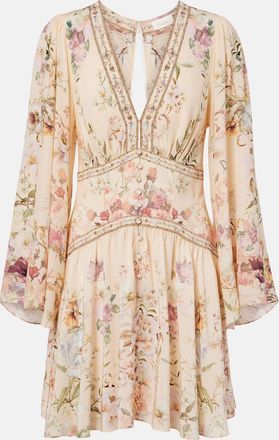 Camilla Robe en soie &agrave; ornements floraux