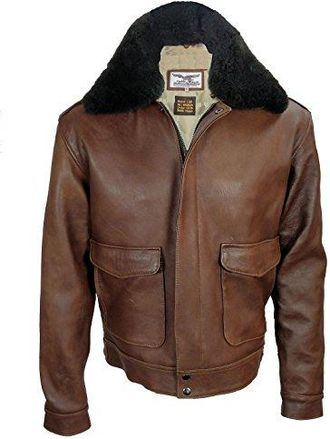 Noble House Homme Veste daviateur Lima Cuir de Lama (XXXXL)