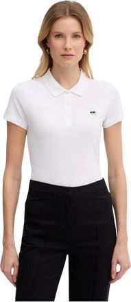 Karl Lagerfeld Femme, Tops, Blanc, Taille: 38 FR Ikon Polo