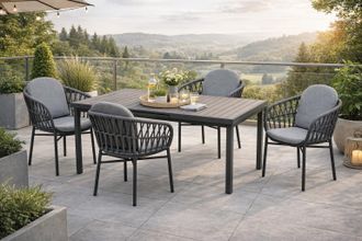 Destiny Sitzgruppe Como mit ausziehbarem Esstisch Imola 165/215x100cm (4 Personen)
