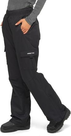 Arctix Arctix Damen Lumi Cargo-Schneehose Zum Überziehen, mit Fleece Gefüttert Skihose, Schwarz, Small/31 Inseam