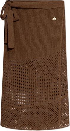 Akep Femme, Jupes, Brun, Taille: 42 FR Jupe avec Appliqu&eacute; Logo