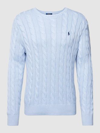 Polo Ralph Lauren Strickpullover mit Logo-Patch mit Zopfmuster