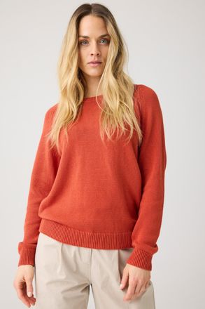 Knowledge Cotton Apparel Damen vegan Pullover Rundhalsausschnitt Burnt Brick