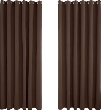 Deconovo Kälteschutzvorhang Blickdicht Verdunkelungsvorhang Kälteschutz Gardinen Kinderzimmer, 229x229 cm(HöhexBreite), Braun, 2er Set