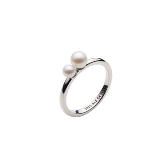 Pandora Sterling Silber Ring mit wei&szlig;er behandelter S&uuml;&szlig;wasser-Kultivierungsperle und klarem Zirkonia - - Accessories - Damen - Grau - 60 MM