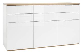 Composad | Sideboard der Linie Mundi mit 6 Schubladen und 3 T&uuml;ren, Anricht, Eingangshalle, (BxHxT) 179,20 x 102,30 x 50 cm, Farbe Eiche und Wei&szlig; lackiert, Wohn