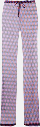 Dries Van Noten Pantalon droit en soie &agrave; pois