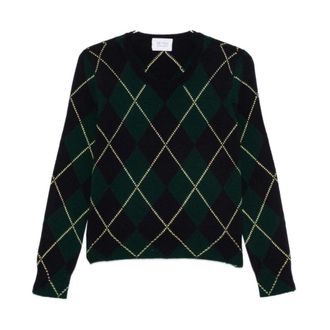Be You Pullover mit V-Ausschnitt und Argyle-Muster - - Knitwear - Damen - Mehrfarbig - S