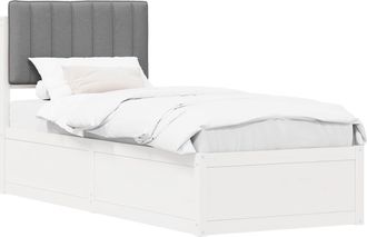 vidaXL Letto Con Testiera Rivestita Grigio Chiaro 75 X 190 Cm Vidaxl