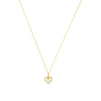 Amor Kette mit Anhänger Damen Halsschmuck, mit Zirkonia synth., 45 cm, Gold, Herz, Kommt in Schmuck Geschenk Box, 2019988
