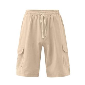 Generic 2026 Pantalon cargo pour homme Short de jogging tendance d&eacute;contract&eacute; avec cordon de serrage pour homme, kaki, XXL