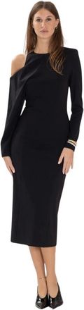 Erika Cavallini Semi Couture Femme, Robes, Noir, Taille: 38 FR Robe Longue en Jersey Technique