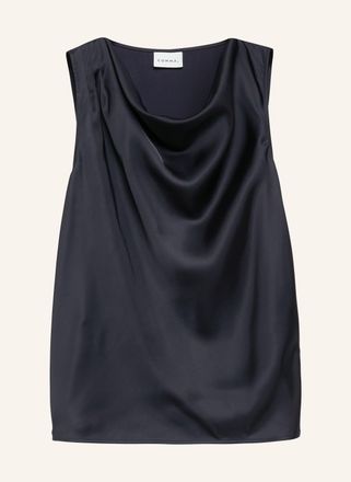 Comma Comma Blusentop Aus Satin blau