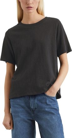 Marc O'Polo Denim Damen T-Shirt aus Bio-Baumwolle mit Rundhalsausschnitt, Schwarz (Black), XS