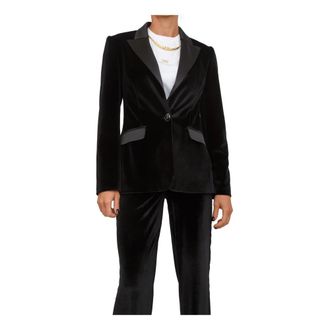 Fracomina Schwarze Regular Jacke Polyester Elasthan - - Jackets - Damen - Schwarzk - S
