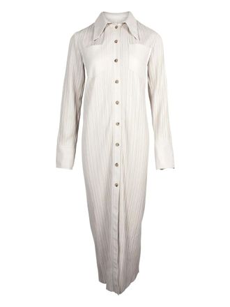 Nanushka robe longue à design froncé - Blanc