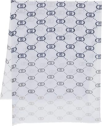 Liu Jo écharpe à motif monogrammé - Bleu