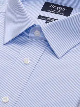 Bexley Augustin - Chemise homme bleu clair et blanc