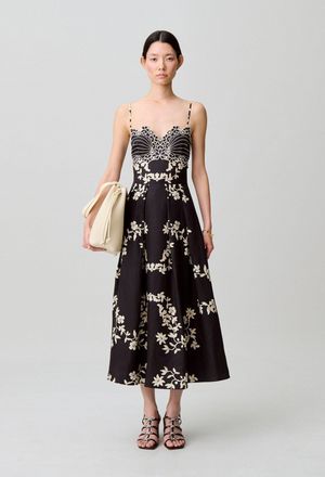 Claudie Pierlot Langes Kleid mit tiefem Ausschnitt