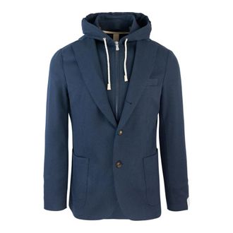 Eleventy Kapuzenjacke mit verstellbarem Kordelzug - - Jackets - Herren - Blau - L